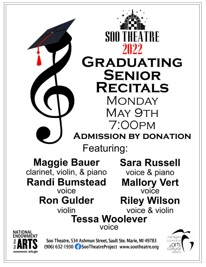 2022 - Graduating Senior Recitals! - The Soo Theatre Project, Inc.